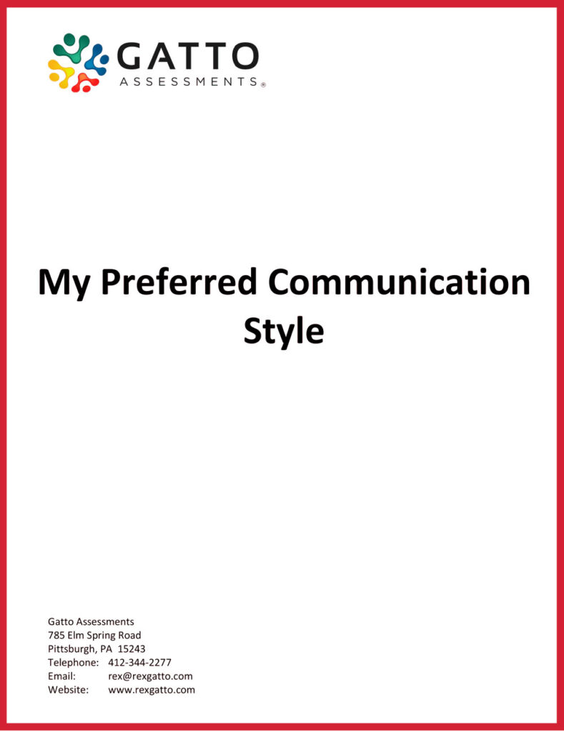 My Preferred Communication Style - Self Assessment Only - Gatto ...